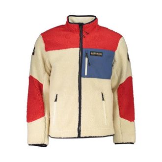 Napapijri Wei&szlig;e Polyesterjacke mit Rei&szlig;verschluss - - Sweatshirts & Hoodies - Herren - Mehrfarbig - 2XL