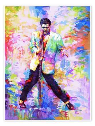 Posterlounge Elvis Presley Pop Art Poster von Leon Devenice 90 x 120 cm Bunt Wandbilder Wanddeko