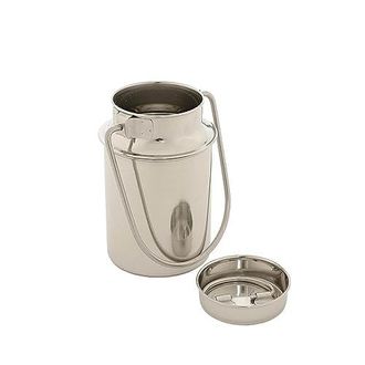 Licht-Erlebnisse Pot &agrave; lait inox 1,5l - Pot &agrave; lait - pour caf&eacute; lait sauces - 20,5 cm de haut - Pot &agrave; lait avec couvercle - anse r&eacute;cipient de transport - pot &agrave; lait d&eacute;c