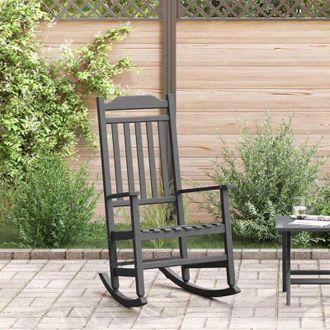 vidaXL Chaise &agrave; bascule Noir 65 x 84 x 114 cm Poly&eacute;thyl&egrave;ne Vidaxl