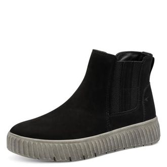 Tamaris Comfort bottines femme cuir avec fermeture &eacute;clair, Black Nubuk, 42 EU