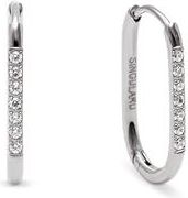 Singularu Boucles dOreilles Créoles Bibi. Acier et Zircone. Bijoux pour Femme