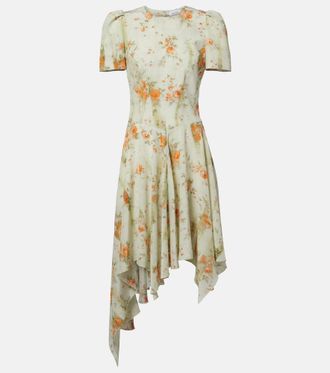 Alexander McQueen Robe midi en soie &agrave; fleurs