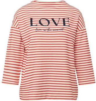 s.Oliver 3/4 Arm-Pullover Sweatshirt Strukturiertes Sweatshirt mit 3/4-&Auml;rmeln und Artwork