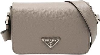 Prada Sac bandouli&egrave;re Vintage Saffiano Pre-owned - Femme - Pre-owned - Gris - Taille: ONE Size