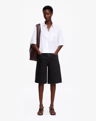 Arket Lange Jeansshorts -Schwarz