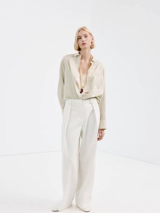 Mango Chemise lyocell &agrave; poche jaune pastel - Femme - XL - MANGO