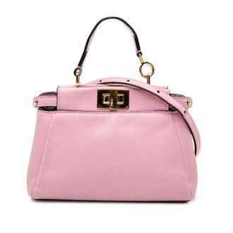 Fendi Pink Micro Leather Peekaboo Satchel