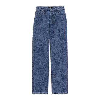 A.P.C. Jeans mit Blumenmuster- hoher Taille und geradem Bein - - Jeans - Damen - Blau - W27