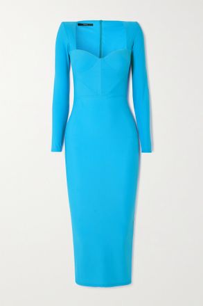Alex Perry Robe Midi En Jersey Stretch Lennon - Bleu