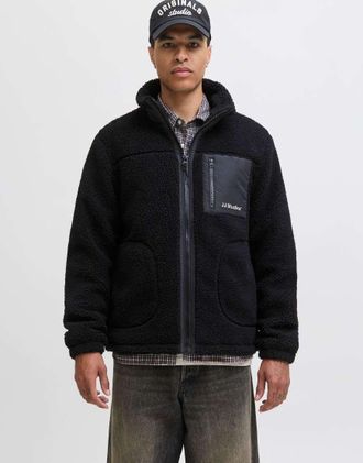 Jack & Jones Teddy-Jacke in Schwarz