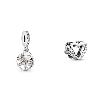 Pandora Moments Familienbaum Silber 791728CZ Love You Mum Unendlichkeits-Herz Charm Sterling-Silber 9,4 x 11,4 x 12,6 mm (T/H/B)