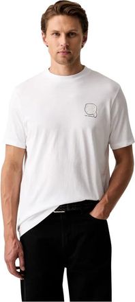 Karl Lagerfeld T-shirt col rond - Homme - Tops - Blanc - Taille: S