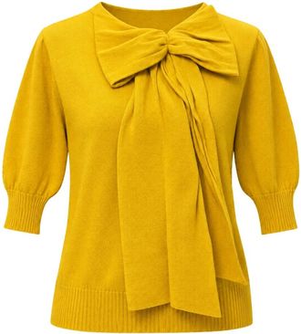 Liviana Conti Maille &agrave; col rond - Femme - Pulls - Jaune - Taille: 40 FR