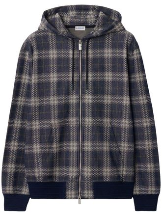 Burberry hoodie &agrave; carreaux - Bleu