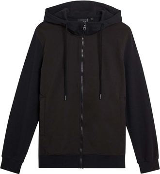 Lyle & Scott Hybrid Hoodie mit durchgehendem Rei&szlig;verschluss f&uuml;r Herren, Softshell (Schwarz)