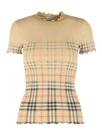Burberry Pull Col Rond - Beige
