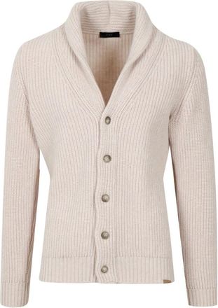 Fay Homme, Pulls, Beige, Taille: L Shawl Neck Cardigan F.7