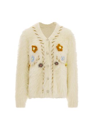 Izia Strickjacke Damen Wollwei&szlig;