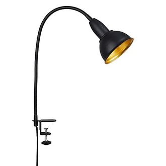 Briloner Leuchten 2603-015 Lampe de lecture r&eacute;tro en m&eacute;tal avec bras flexible et interrupteur marche/arr&ecirc;t 1 ampoule E14 max. 25 W Noir/dor&eacute;