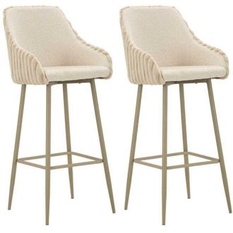 Mauro Ferretti Fauteuil de bar en tissu et m&eacute;tal Alaska (Lot de 2)