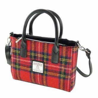 Glen Appin Harris Tweed Sac &agrave; main fourre-tout LB1228 Brora, Col 24 Tartan Rouge