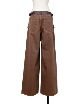sacai Womens Corduroy Wide-Leg Trousers Brown