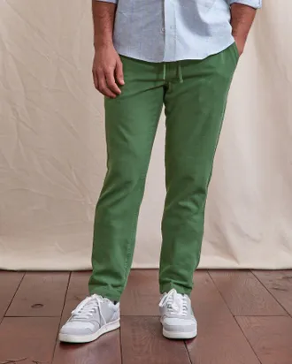 Faguo Pantalon en lin vert sapin
