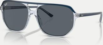 Ray-Ban Bill One - Lunettes de soleil irrégulières à verres bleus polarisés - Bleu transparent