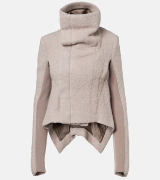 Rick Owens Asymmetrische Jacke aus einem Alpakawollgemisch