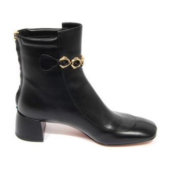 A.Bocca Schwarze Leder-Stiefeletten mit Rei&szlig;verschluss - - Shoes - Damen - Schwarzk - 40 EU