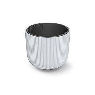 Prosperplast Wei&szlig;es Pflanzgef&auml;&szlig; mit Beh&auml;lter, Kollektion Milly, 29,8 x 29,8 x 25,7 cm, Fassungsverm&ouml;gen 14 L