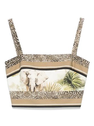 Elie Saab débardeur en coton - Marron