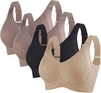 Generic Anneau fin sans dentelle, sous-v&ecirc;tements confortables et respirants, grande boucle, soutien-gorge f&eacute;minin, gilet profond, bralette, soutien-gorge sans