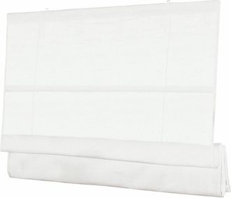 Loberon Faltrollo Fides, Elegantes Design, H&ouml;henverstellbar, Sichtschutz, Fensterdekoration, Baumwolle, wei&szlig;
