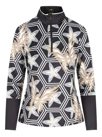 Bogner Amira graphic-print zip top - Schwarz