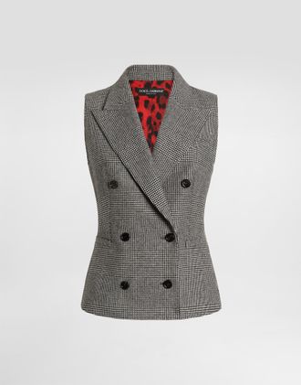 Dolce & Gabbana Weste Aus Flanell In Glencheck-optik - Frau Blazer Multicolor 42