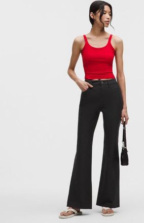 lululemon EasyFive Hose mit hohem Bund und leicht ausgestelltem Bein Normale L&auml;nge f&uuml;r Frauen - Gr&ouml;&szlig;e 24 in Black