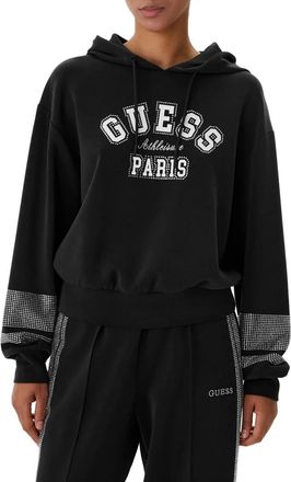Guess Femme, Sweatshirts et sweats &agrave; capuche, Noir, Taille: 40 FR Berthe Sweat &agrave; capuche