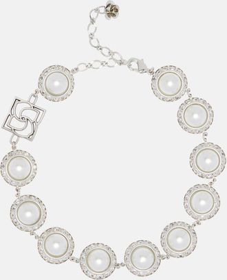 Magda Butrym Halskette mit Kristallen und Zierperlen
