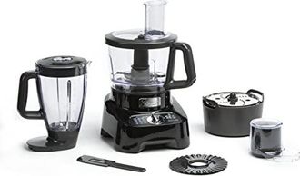 Moulinex Multifunktions-Küchenmaschine, 1000 W, 28 Funktionen, Mixer 3 l, Mixer 2 l, Zerkleinerer, Scheiben zum Reiben und Zerkleinern, Titan-Edelstahlklingen,