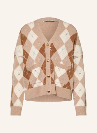 Maje Strickjacke Mit Schmucksteinen beige