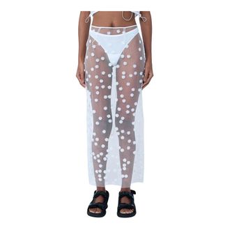 Cecilie Bahnsen Sheer Floral Overlay Skirt - - Skirts - Damen - Wei&szlig; - 2XS