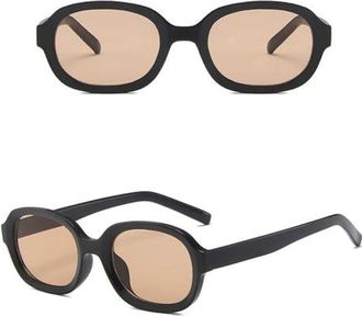 Generic Lunettes de soleil design 2025 pour homme et femme - Forme ovale - Lunettes de soleil dext&eacute;rieur UV400 - Th&eacute; noir