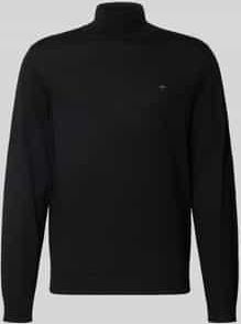 Fynch-Hatton Rollkragenpullover mit Label-Stitching