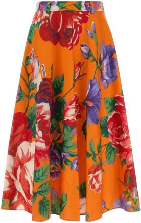 Moschino Femme, Jupes, Multicolore, Taille: 36 FR Jupe Imprim&eacute;e en Coton Stretch