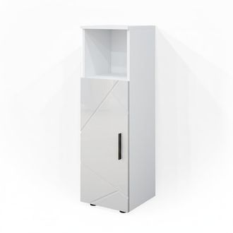 Vicco Midischrank Wei&szlig; Hochglanz Irma 30x95x30 cm - Badezimmerm&ouml;bel, Ideal f&uuml;r kleine R&auml;ume und schmale Nischen
