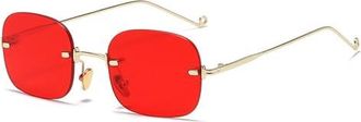 Generic Lunettes De Soleil Femmes Carr&eacute; Sans Monture Cercl&eacute;es Tendance F&ecirc;te Vacances Plage(Red)