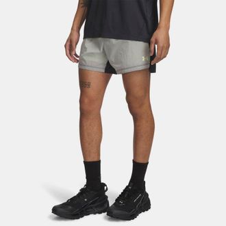 Under Armour Trail Run Lined Shorts (13 cm) f&uuml;r Herren Titanium / Fade Gr&uuml;n XXL