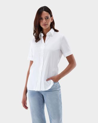 van Laack Figurbetonte Hemdbluse in Satin-Optik